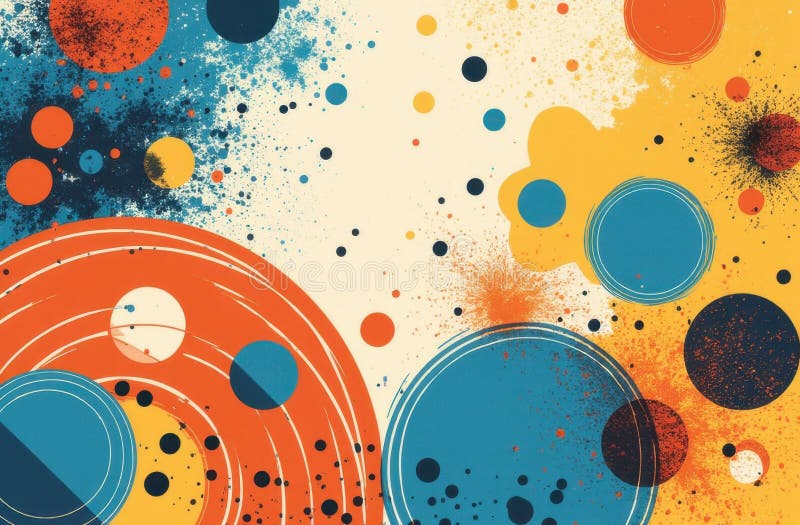 Funky Retro Abstract Bubble and Circle Design Background at 6-1-2025 ...