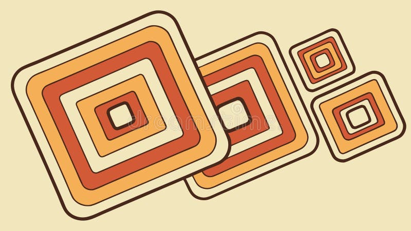 A Funky Retro Background with Floating 3D Squares. Vector Design ...