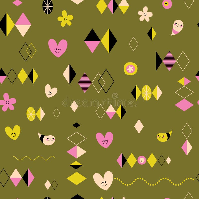 Funky Cute Cartoon Retro Note Book Paper Pattern Stock Vector ...