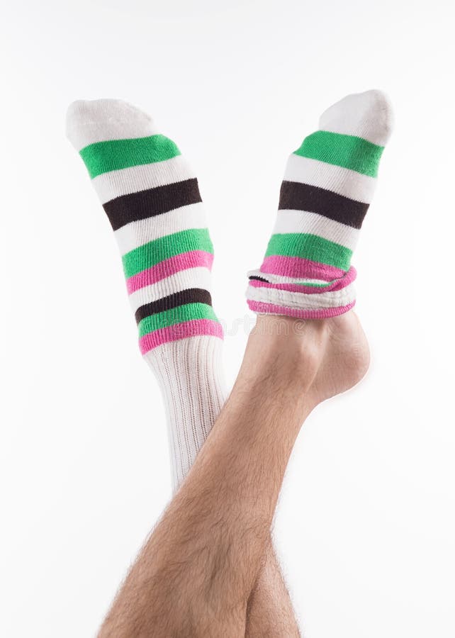 Funky socks. stock photo. Image of foot, white, stretching - 32831244