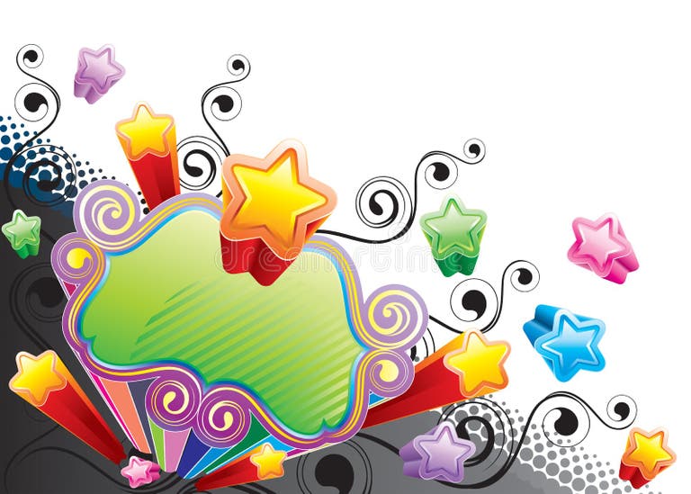 Funky Star stock vector. Illustration of banner, star - 6330624