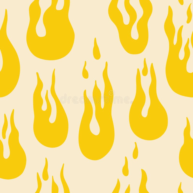 Funky Summer Groovy Flame Vector Seamless Pattern Stock Vector ...