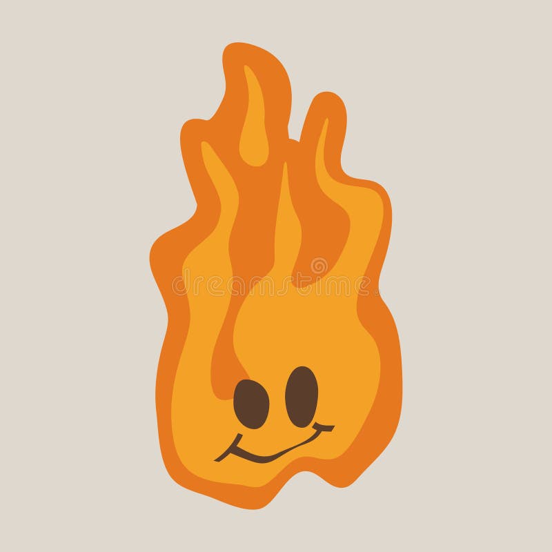 Funky Summer Groovy Flame Vector Seamless Pattern Stock Illustration ...