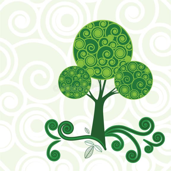 Funky tree stock vector. Illustration of green, funky - 12521558