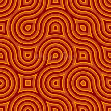 Funky Wild Circle Seamless Pattern Orange Stock Illustration ...