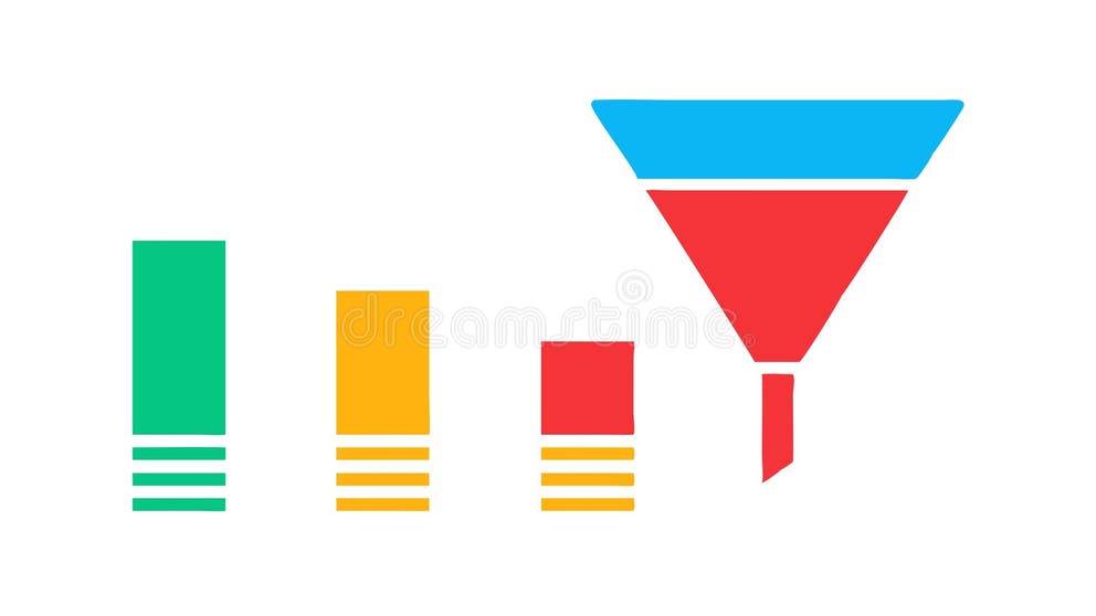 Funnel Bar Graph Icon Vector Data Analysis Filtering, Vector Design ...
