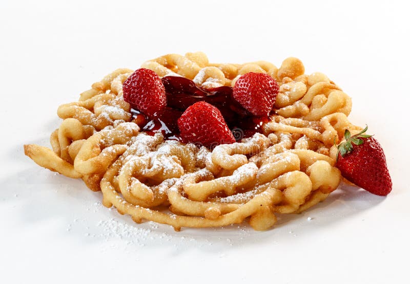 Funnel cake stock image. Image of dough, chocolate, strawberries - 97808505
