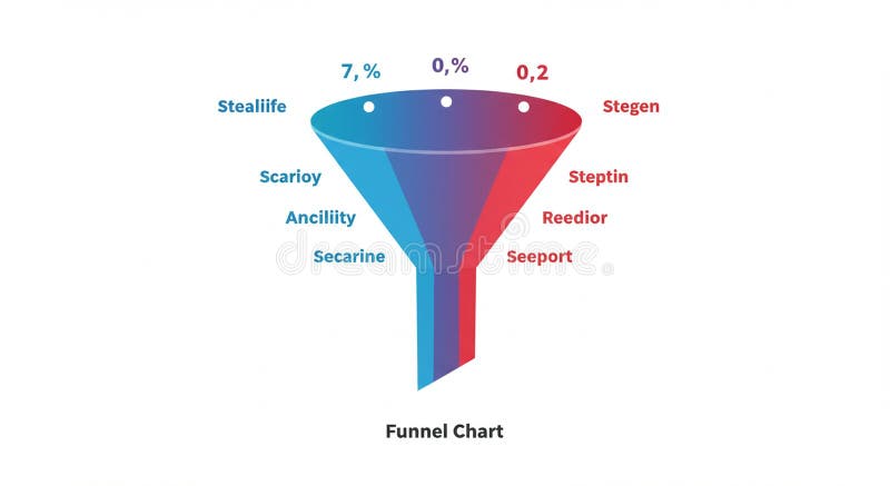 Funnel Chart with a Gradient Color Scheme from Blue To Red ...