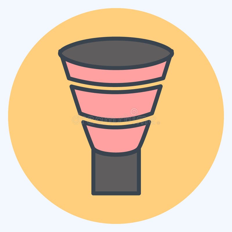 Funnel Chart Icon in Trendy Color Mate Style Isolated on Soft Blue ...