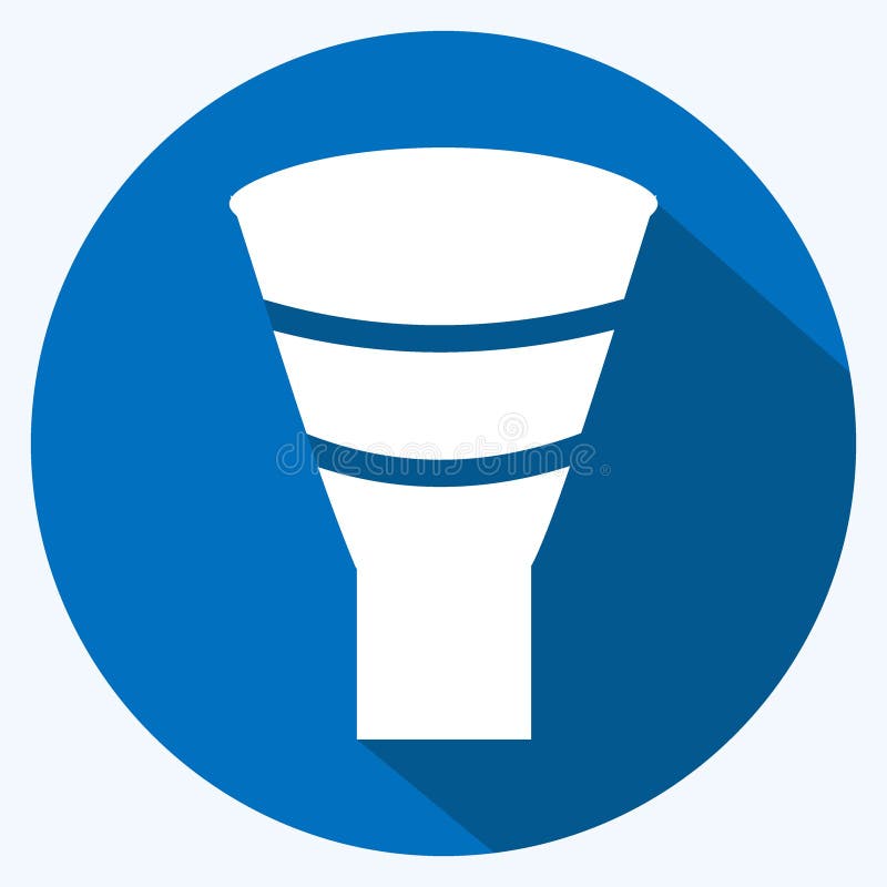 Funnel Chart Icon in Trendy Long Shadow Style Isolated on Soft Blue ...