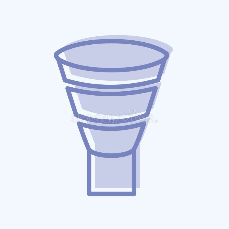 Funnel Chart Icon in Trendy Two Tone Style Isolated on Soft Blue ...