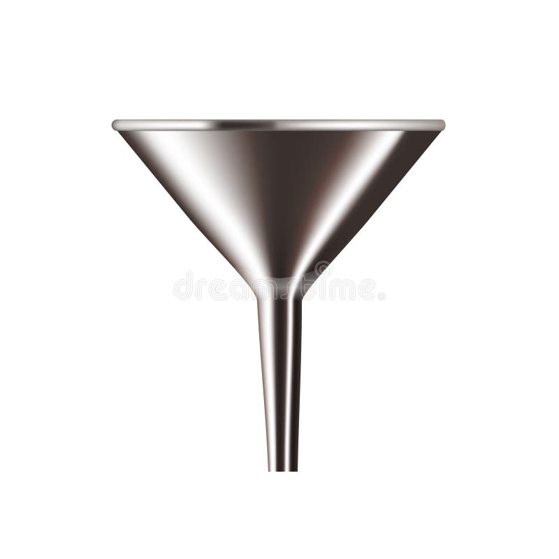 Funnel Chrome Isolated on White Background Stock Vector - Illustration ...