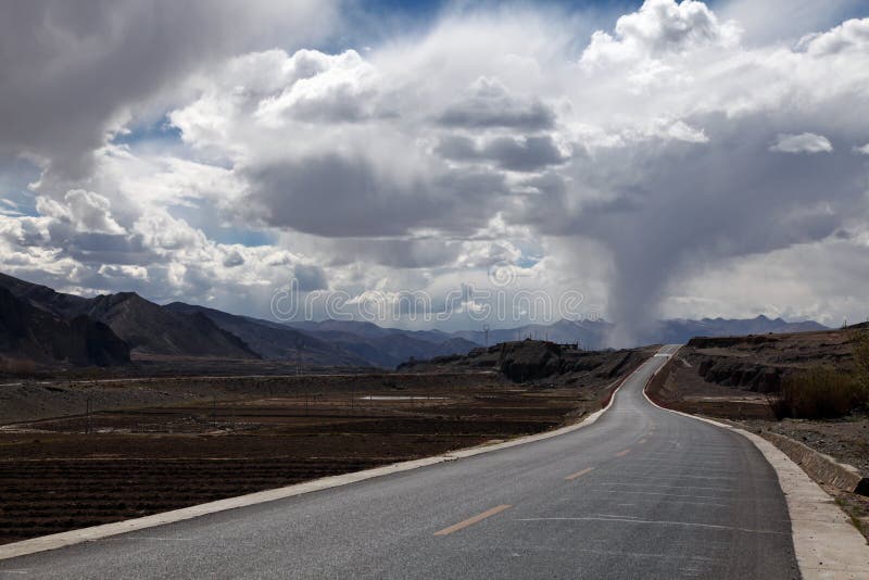 Funnel cloud stock image. Image of funnel, road, tibet - 20091993