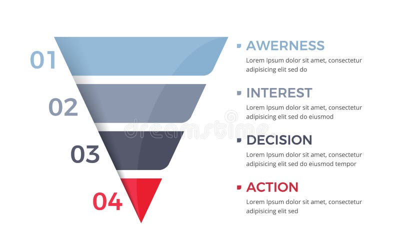 Funnel Diagram Template stock vector. Illustration of design - 255275545