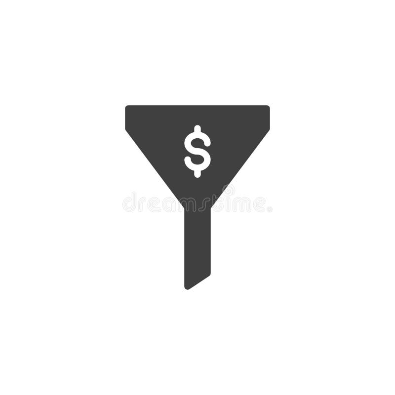 Funnel with Dollar Sign Vector Icon Stock Illustration - Illustration ...