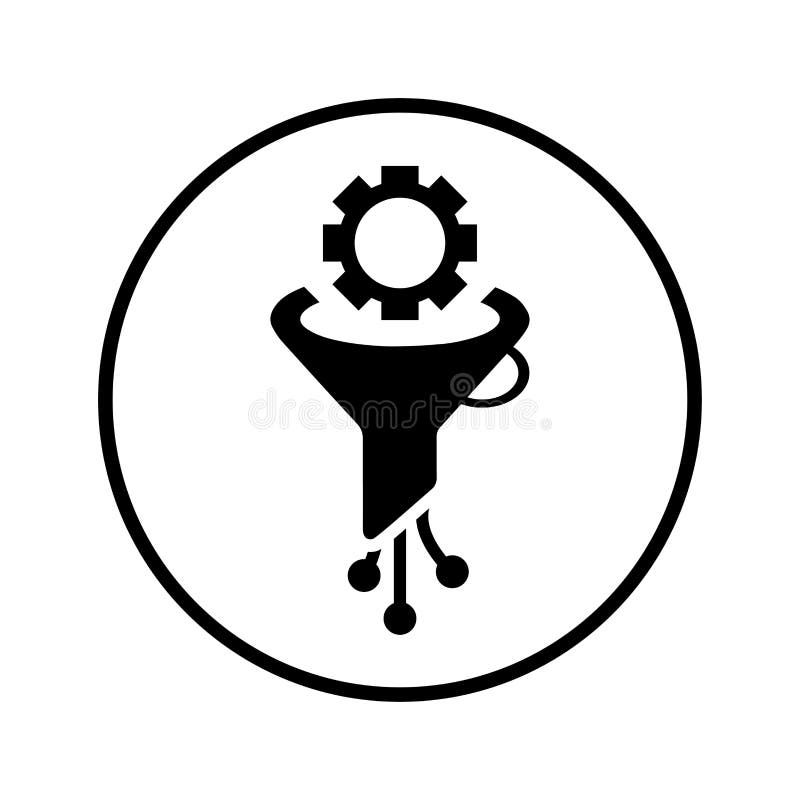 Funnel, Filter, Big Data Icon. Black Vector Graphics Stock Vector ...