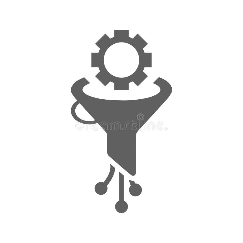 Funnel, Filter, Big Data Icon. Gray Vector Graphics Stock Illustration ...