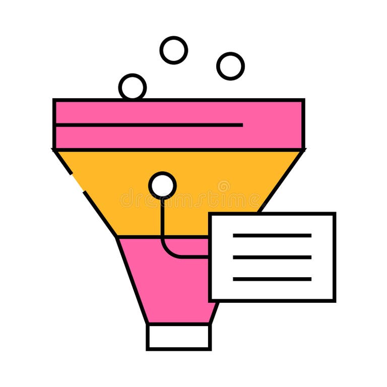 Funnel Filter Data Science Icon Color Illustration Stock Vector ...