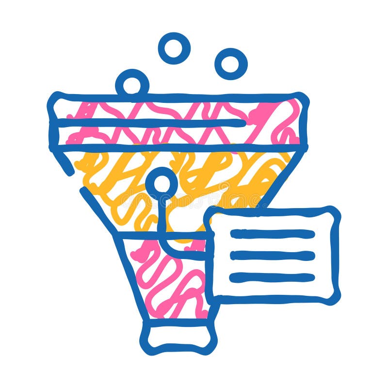Funnel Filter Data Science Icon Doodle Illustration Stock Illustration ...