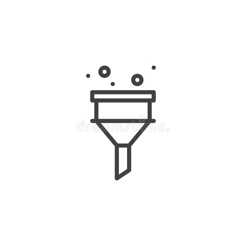 Filter Outline Flat Icons with Outlines Stock Vector - Illustration of ...