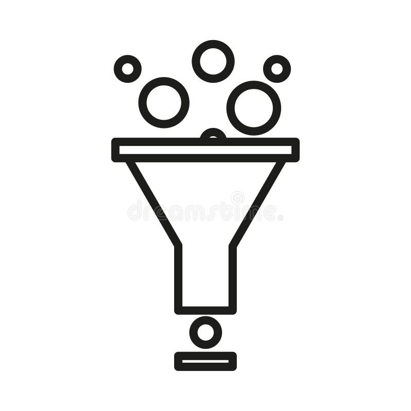 Funnel Filter Process Icon. Streamline Flow Concept. Vector ...