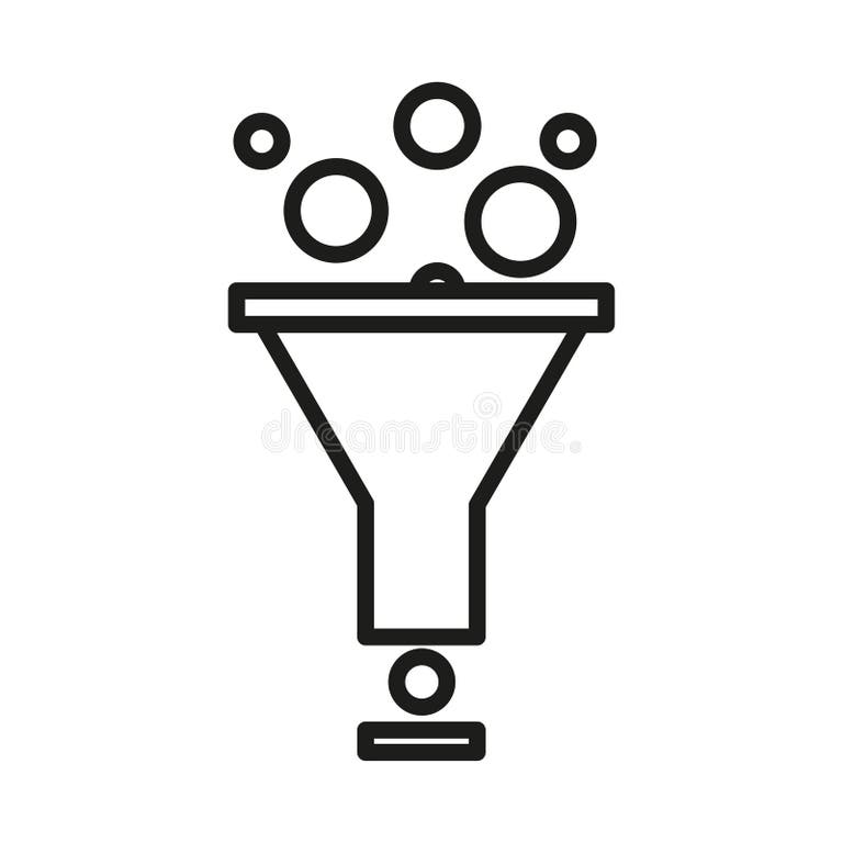 Funnel Filter Process Icon. Streamline Flow Concept. Vector ...