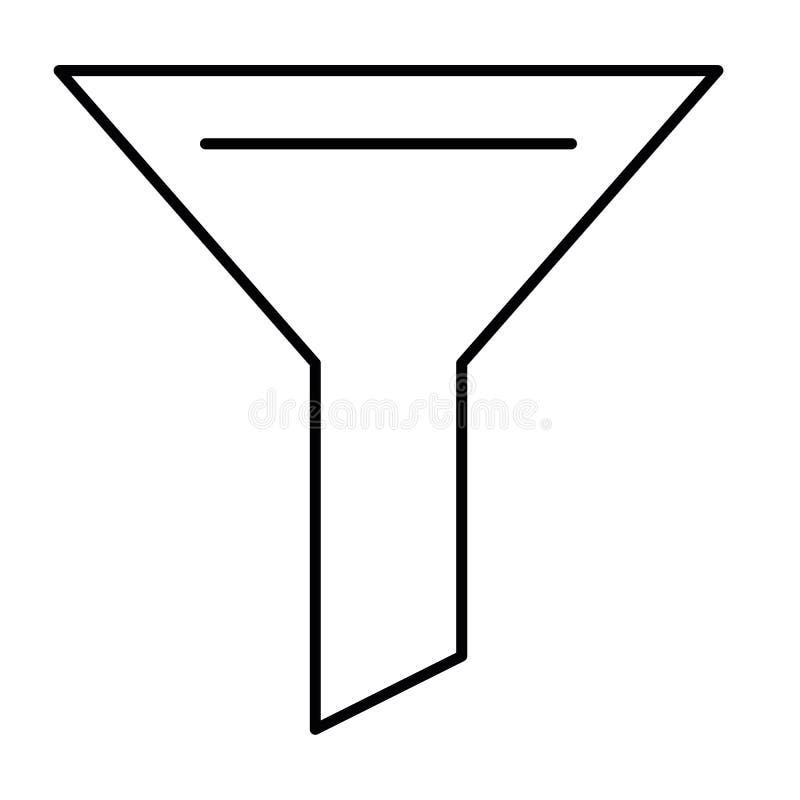 Funnel Or Filter Thin Line Icon Stock Vector - Illustration of icon ...