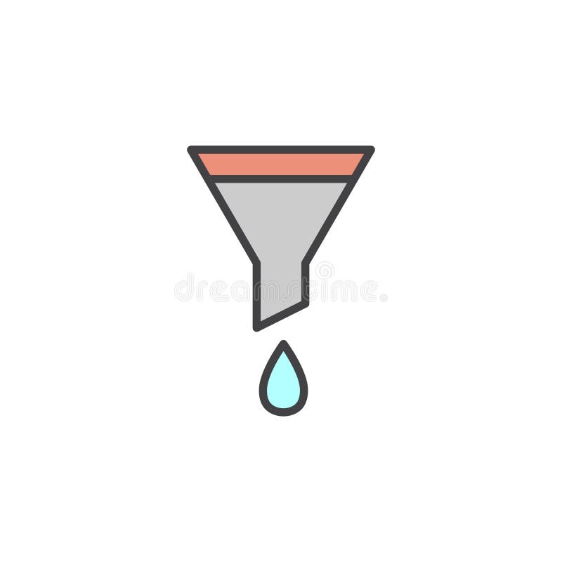 Funnel Icon in Colored Version Stock Vector - Illustration of liquid ...