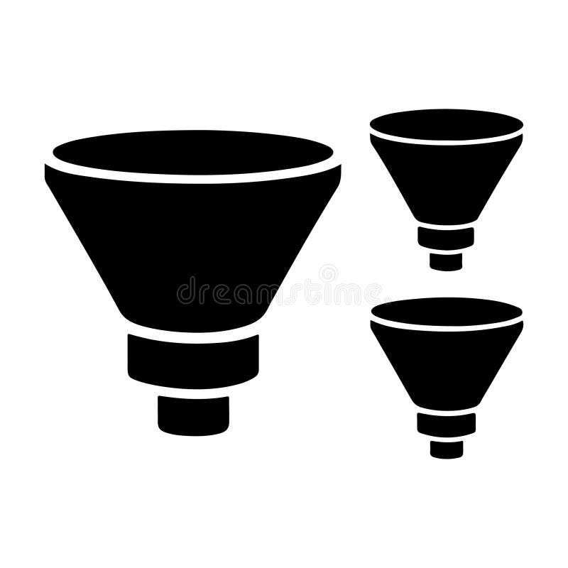 Funnel Icon Set Silhouette Vector Illustration Stock Vector ...