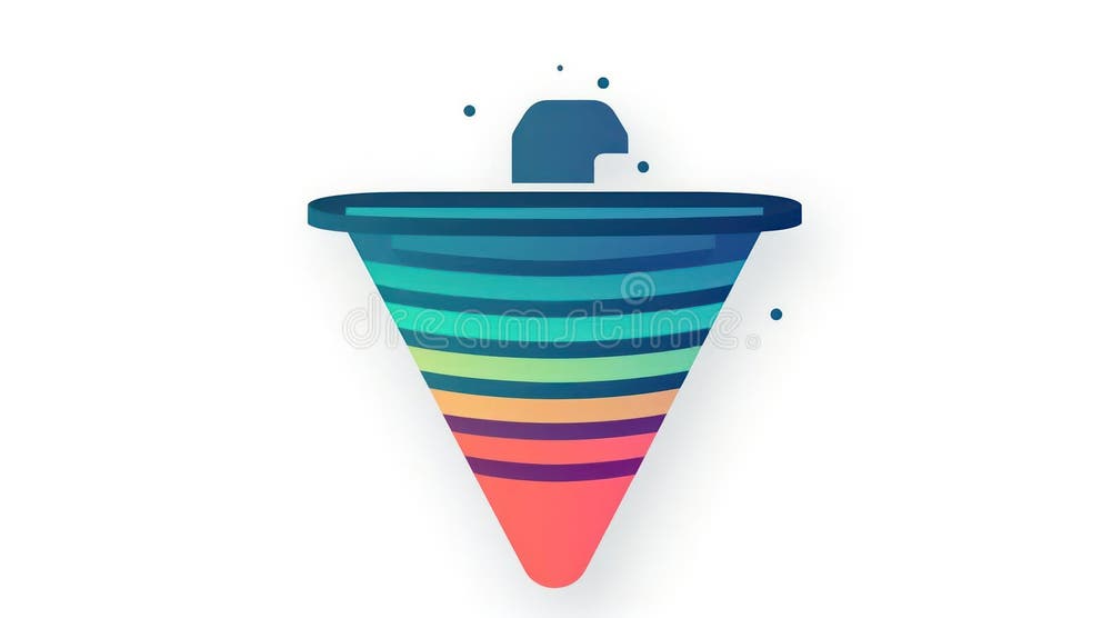 A Funnel Icon Representing the Conversion of Data from One Stage To Another Created with ...