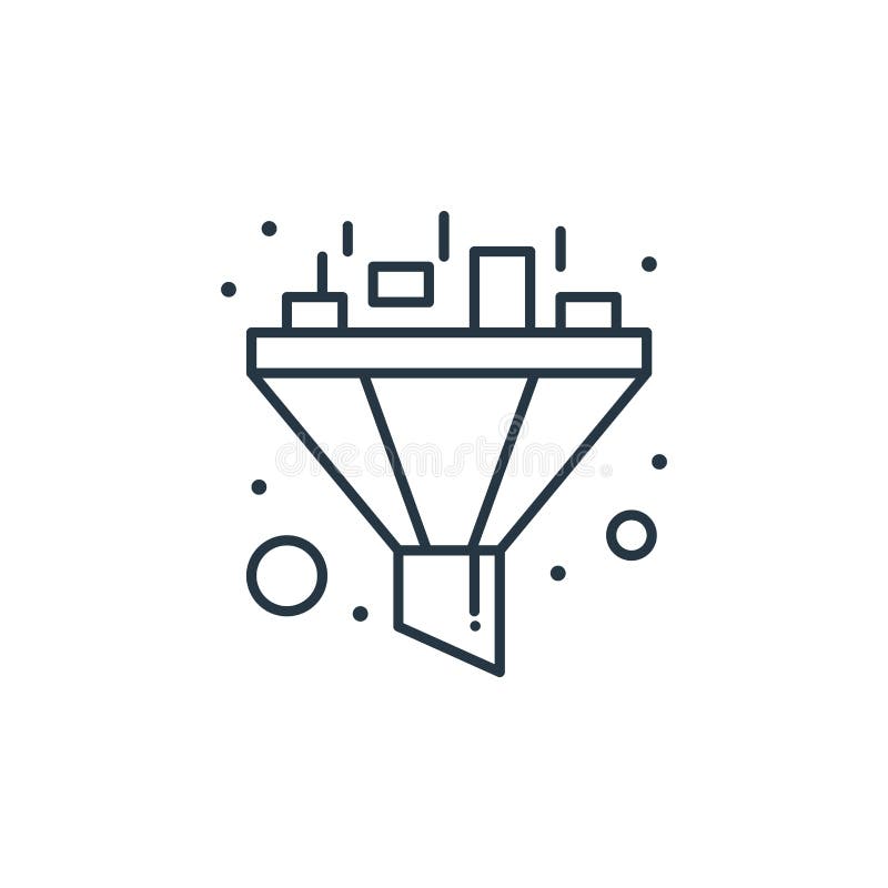Funnel Icon Vector from Digital Marketing Concept. Thin Line ...