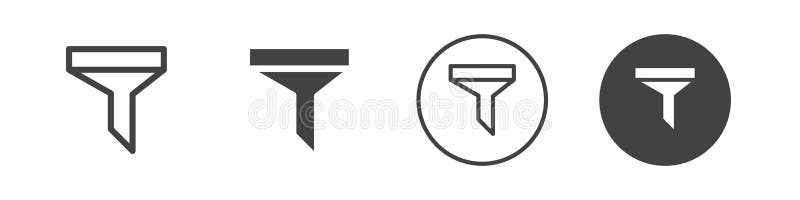 Funnel Icon Vector Logo Outline Stock Vector - Illustration of funnel ...