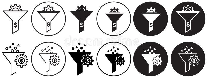 Funnel Icon Vector Set Collection for Web Stock Vector - Illustration ...