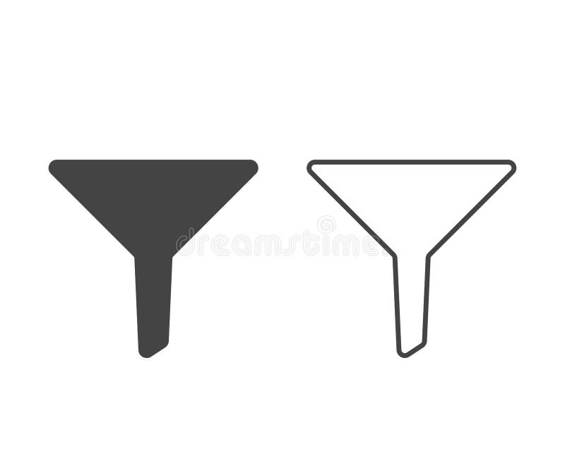 Funnel Icon Vector. Sort Sign, Filter Symbol Black and White Stock ...