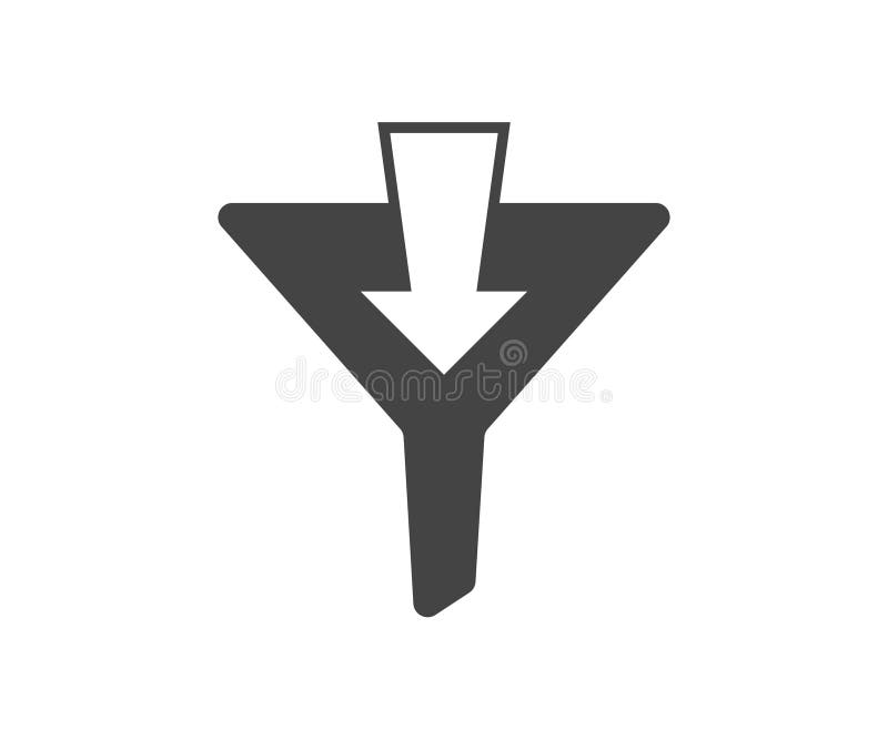 Funnel Icon Vector. Sort Sign, Filter Symbol Black and White Stock ...