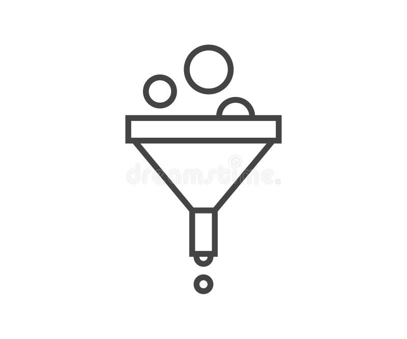 Funnel Icon Vector. Sort Sign, Filter Symbol Black and White Stock ...