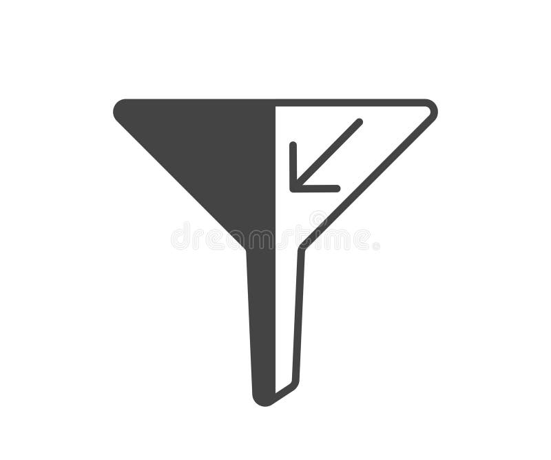 Funnel Icon Vector. Sort Sign, Filter Symbol Black and White Stock ...