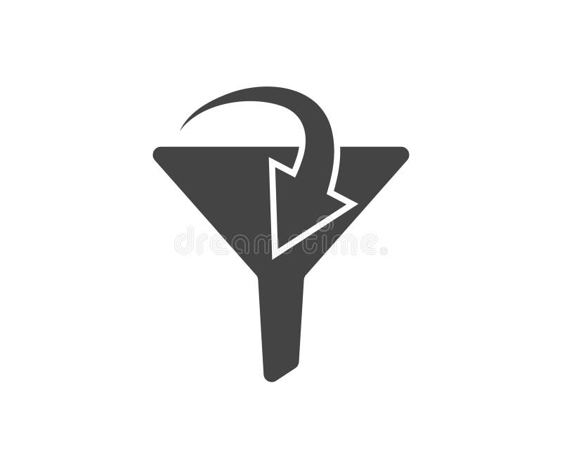Funnel Icon Vector. Sort Sign, Filter Symbol Black and White Stock ...