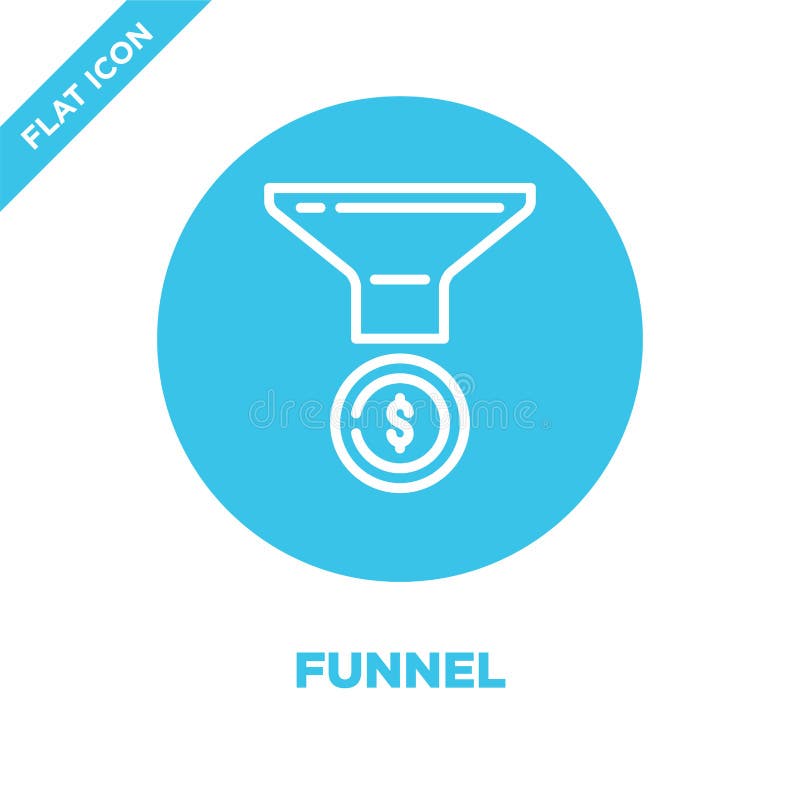 Funnel Icon Vector from Advertising Collection. Thin Line Funnel ...