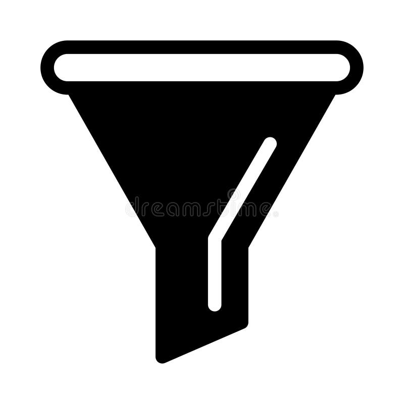 Funnel Vector Glyph Flat Icon Stock Vector - Illustration of equipment ...