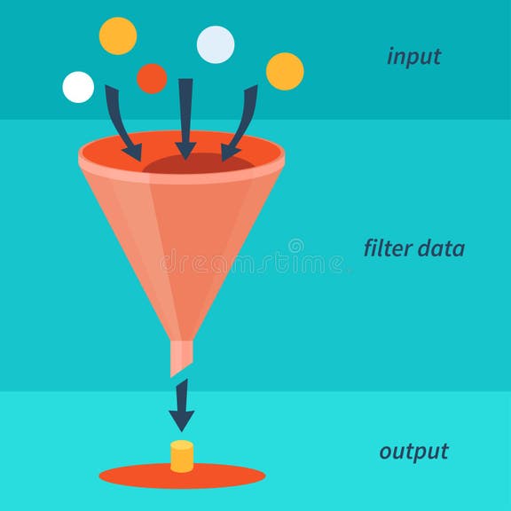Funnel stock vector. Illustration of cone, form, arrow - 74890180