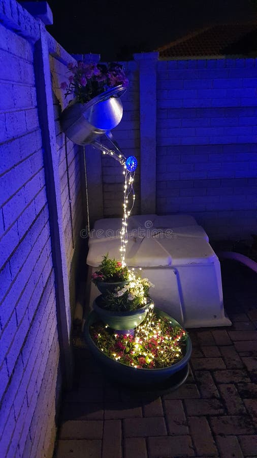 Funnel with led waterfall stock image. Image of flower - 210909107