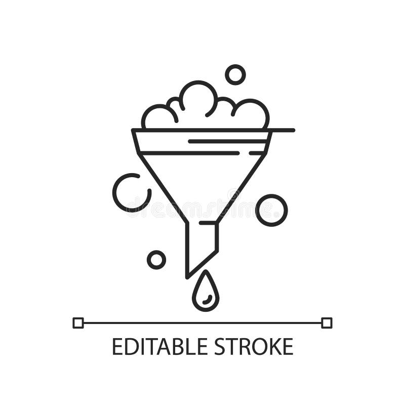 Funnel linear icon stock vector. Illustration of funnel - 202821700