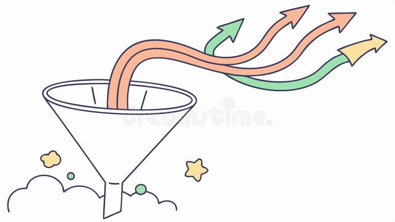 Funnel with Outgoing Data Arrows Vector, Vector Design Generative AI Stock Vector - Illustration ...