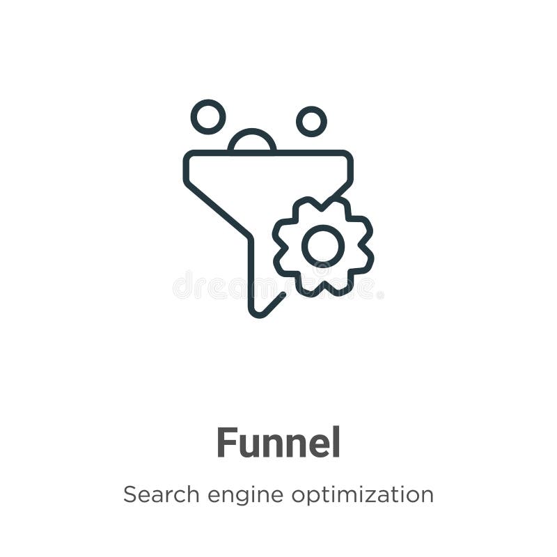 Funnel Outline Vector Icon. Thin Line Black Funnel Icon, Flat Vector ...