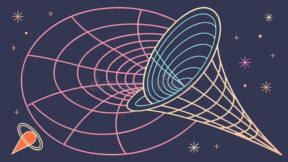 Funnel Shape with Geometric Lines, Abstract Dimensional Design Vector ...