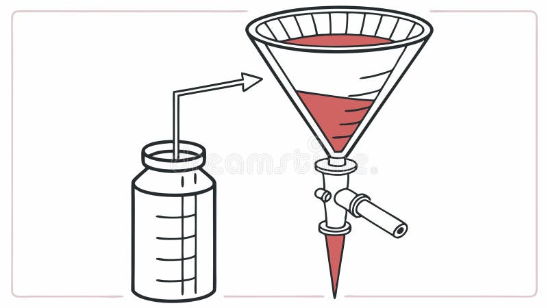 Funnel Transferring Liquid Filtering Science Experiment, Vector Design ...