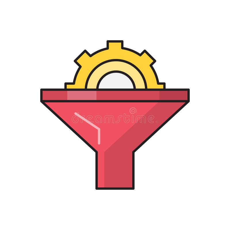 Funnel Vector Flat Color Icon Stock Vector - Illustration of filtered ...