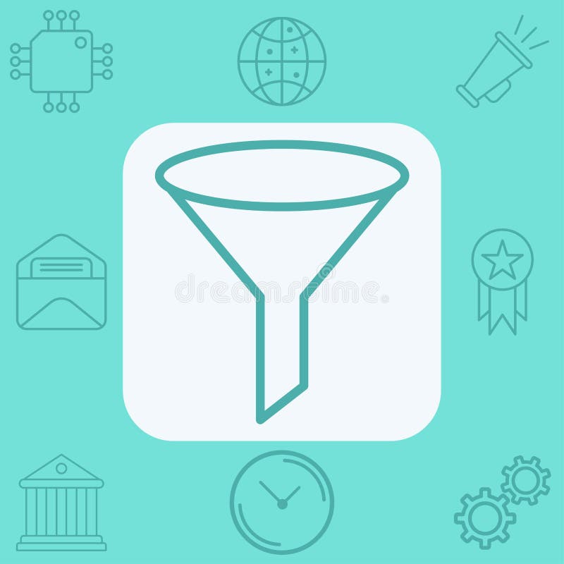 Funnel Vector Icon Sign Symbol Stock Illustration - Illustration of ...