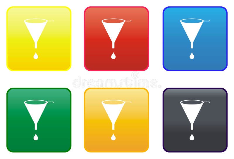 Funnel web button stock vector. Illustration of filter - 8444053